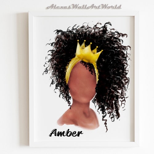 Young Queen Wall Art Print Custom Princess Printable Black - Etsy