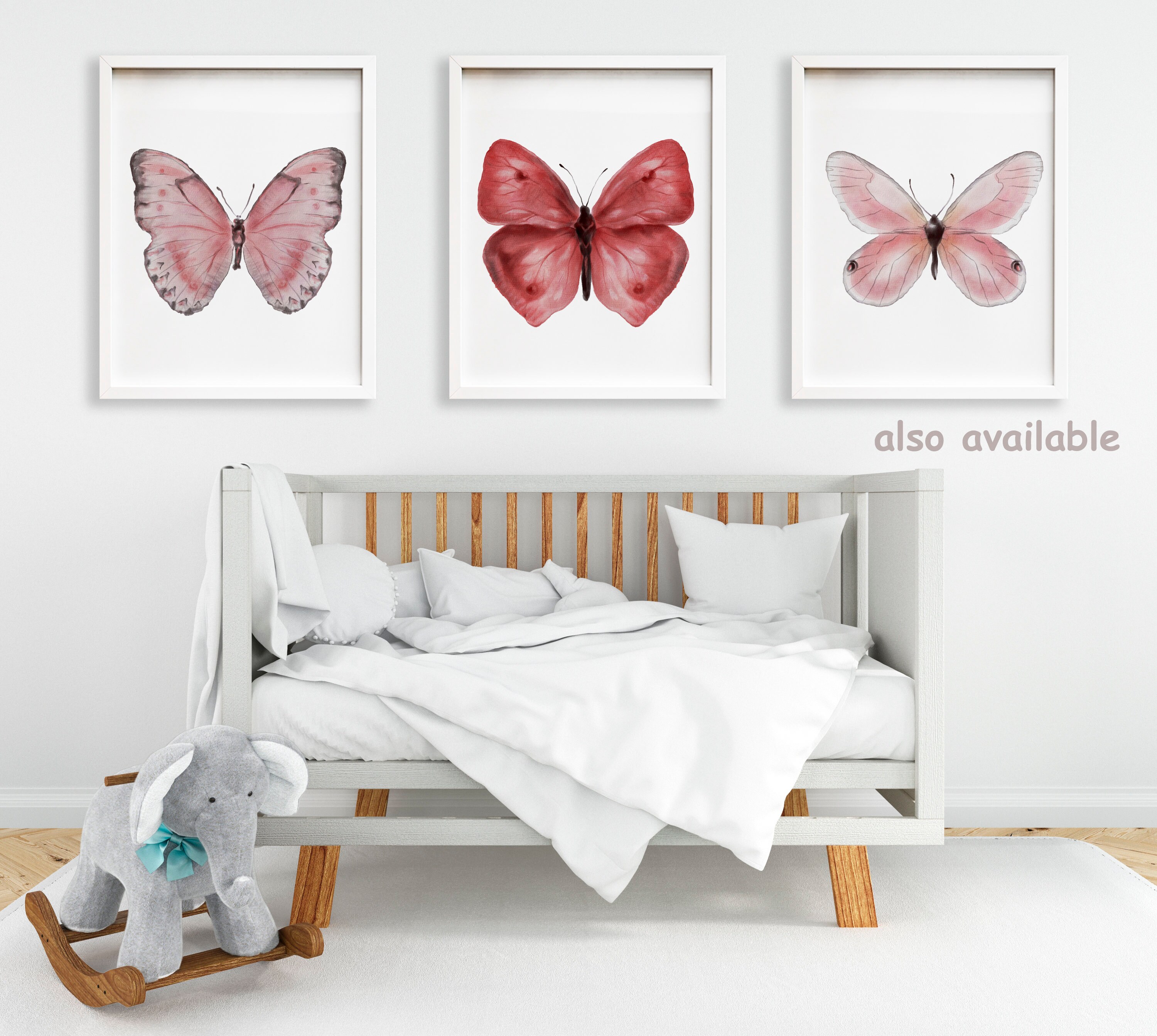Watercolor Butterfly Wall Art Nursery Decor Girl Butterfly | Etsy