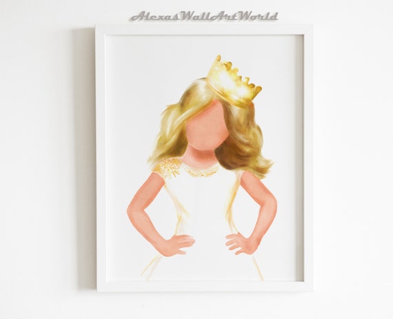 Young Queen Wall Art Printable Personalized Princess | Etsy