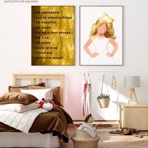 Young Queen Wall Art Printable, Personalized Princess, Watercolor ...