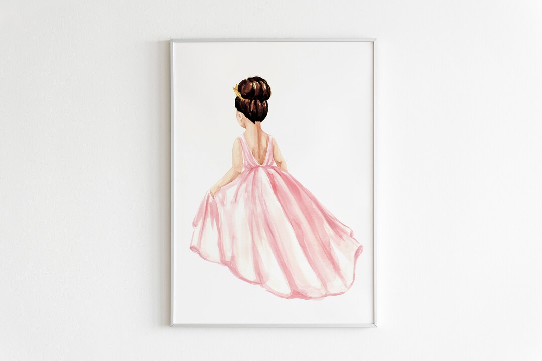 Enchanting Watercolor Princess Art Print, Little Princess Nursery Decor ...