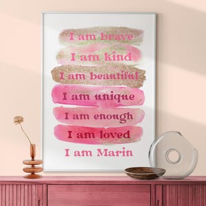 Set of 2 Positive Affirmations Wall Art, Girls Bedroom Affirmation ...