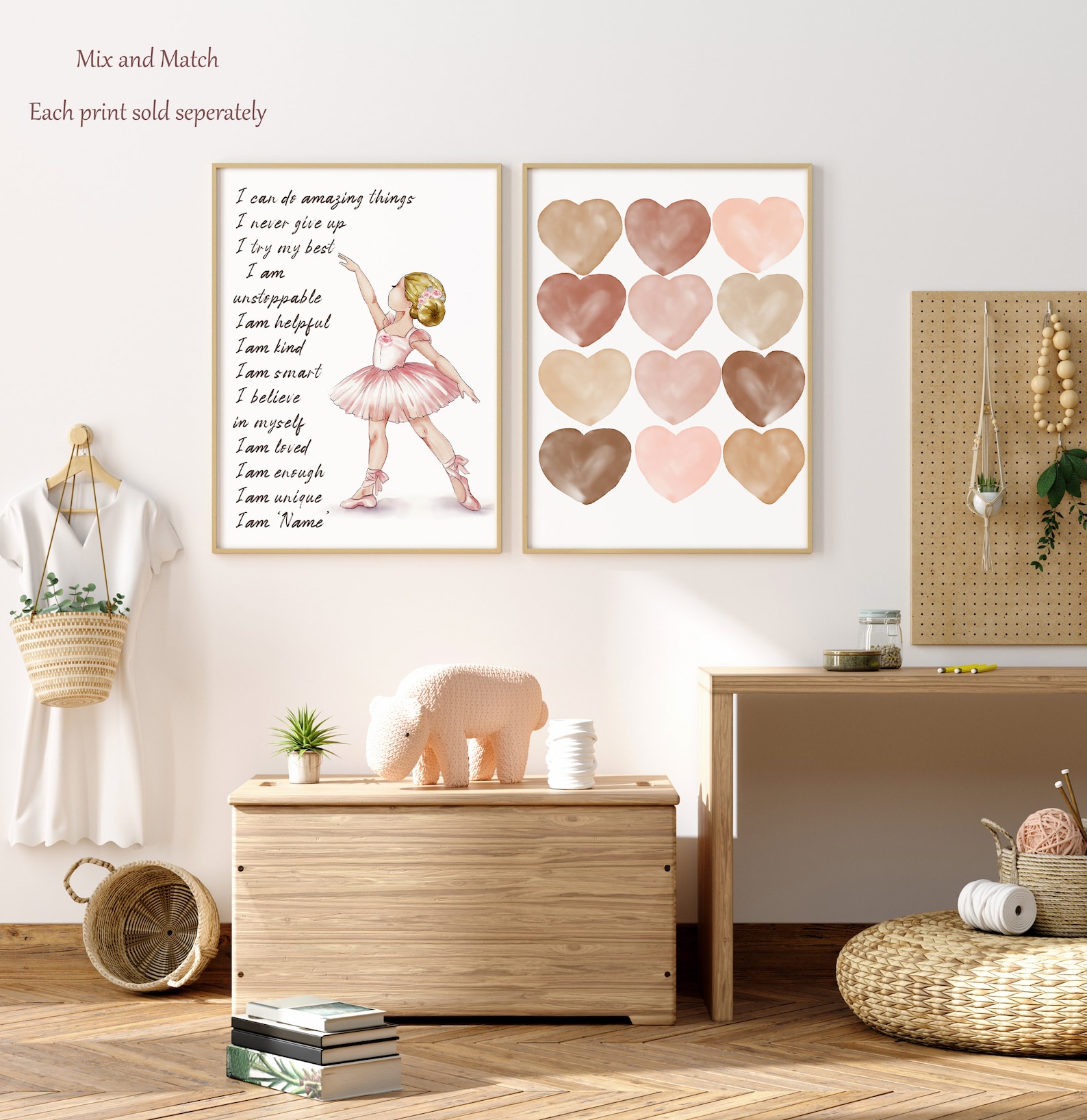 Ballerina Wall Art Ballet Dancer Print Custom Name | Etsy