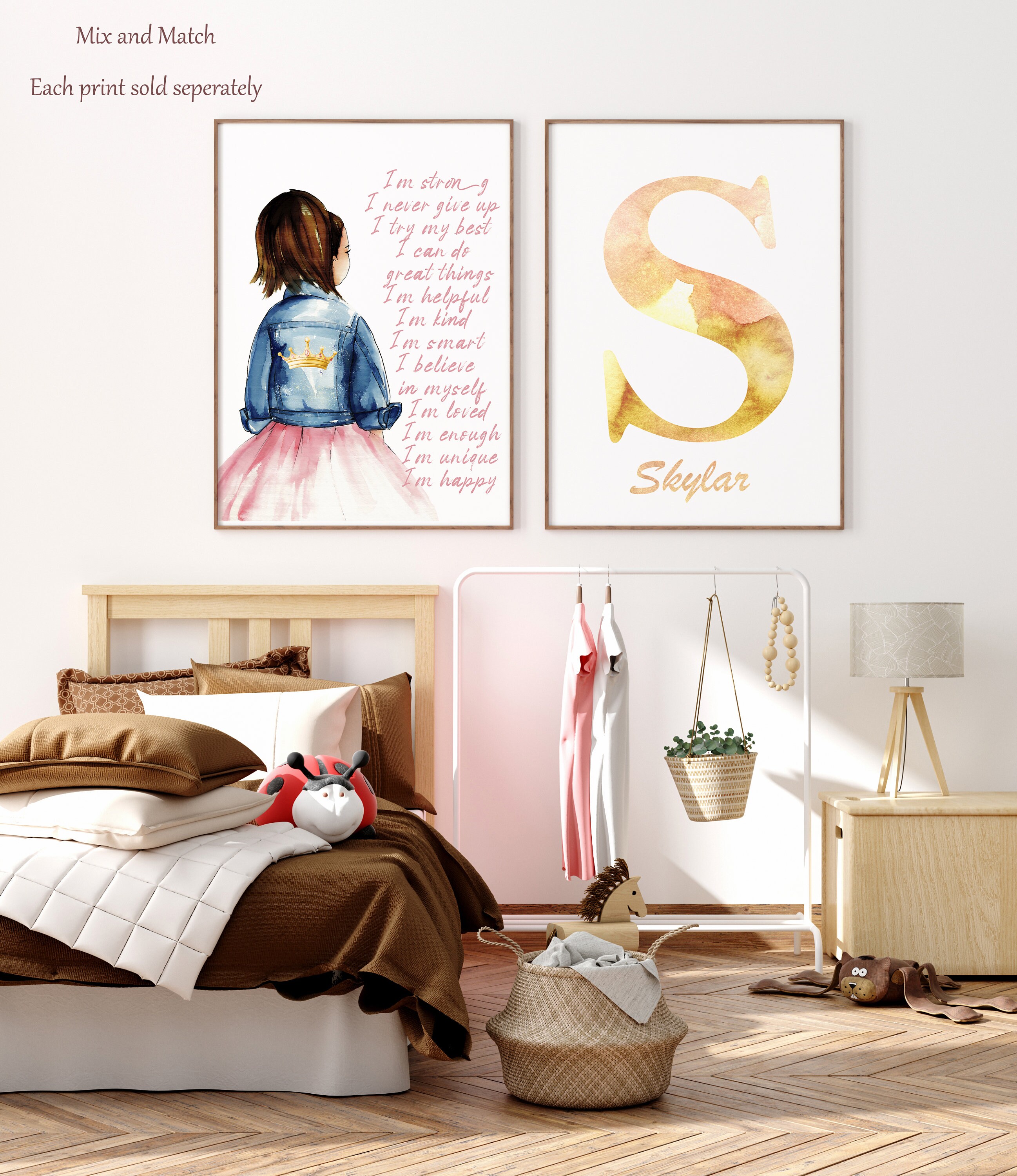 Princess Positive Affirmations Wall Art Young Queen - Etsy