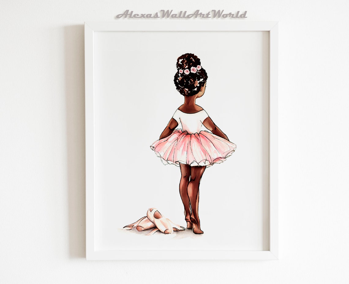 African American Ballerina Art Personalized Ballerina Prints | Etsy