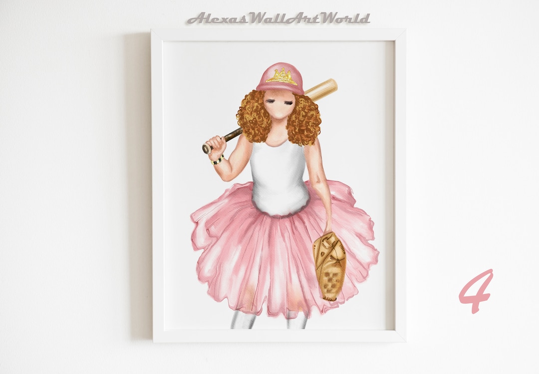 Sporty Princess Girl Print, Princess of the Field, Softball Baseball ...