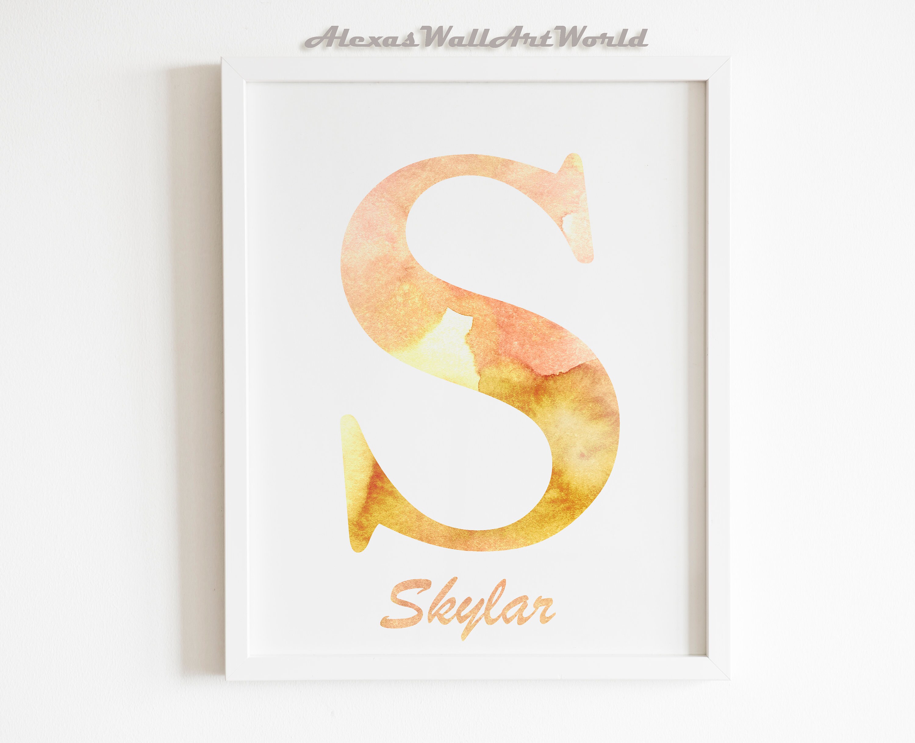 Prints Custom Name Poster Script Nursery Name Printable Baby Girl ...