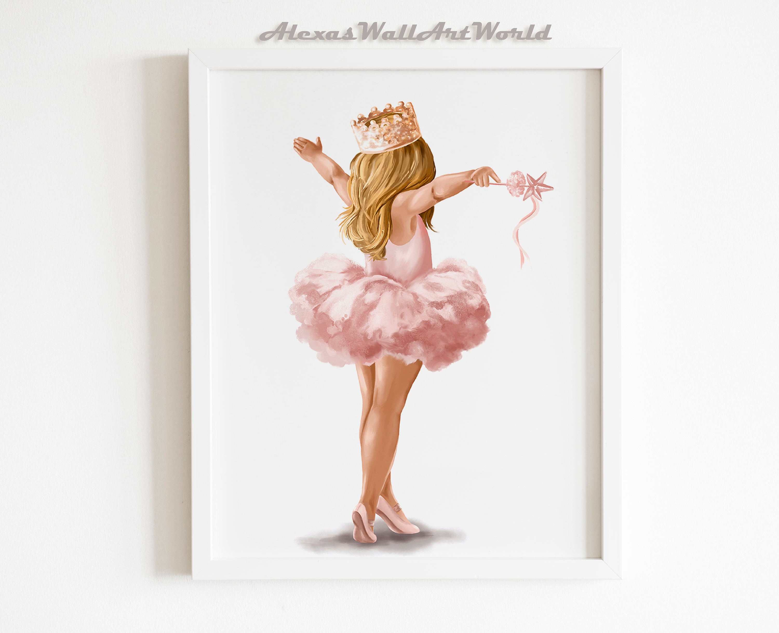 Little Princess Ballerina Girls Print, Blush Pink Fairy Ballerina ...