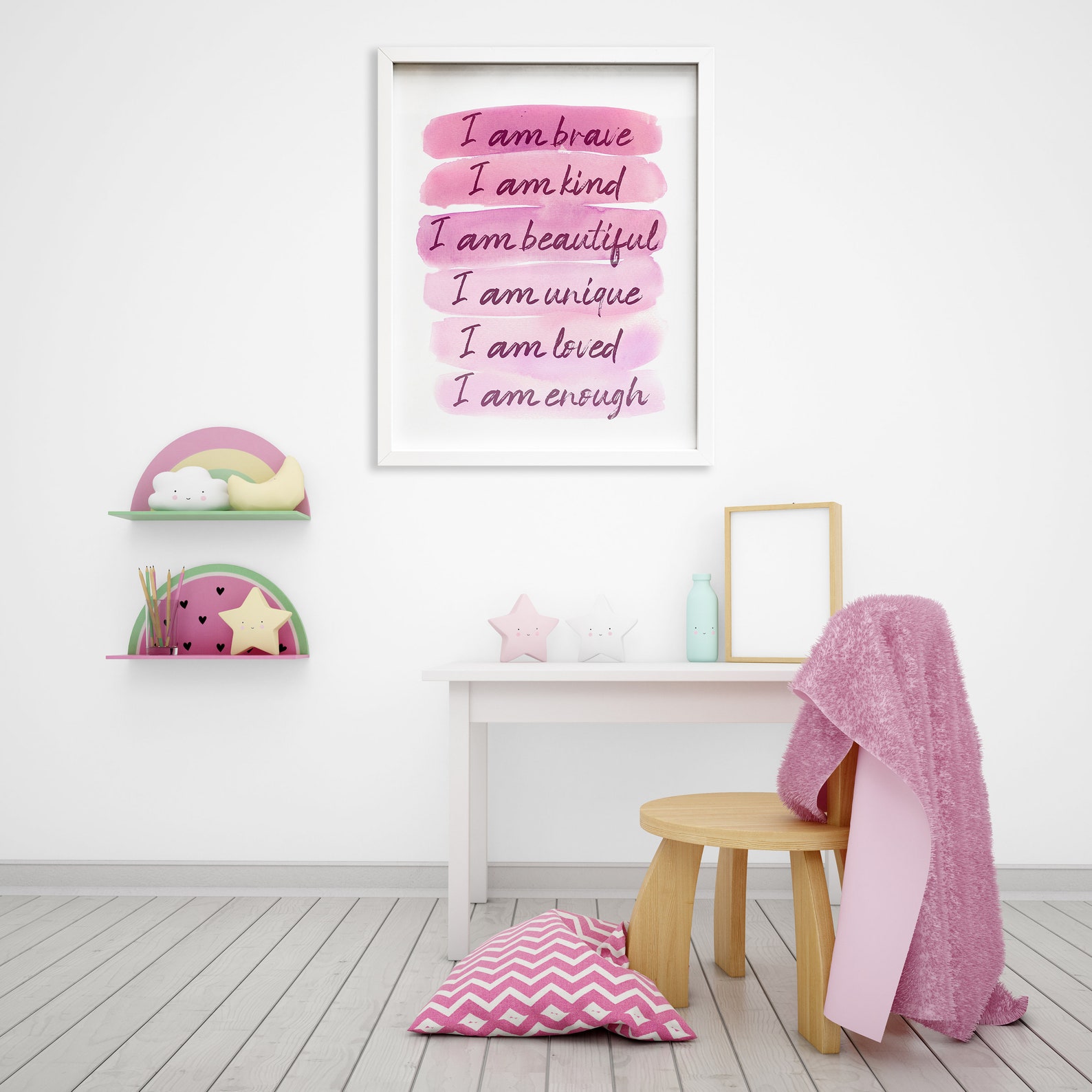 Positive Affirmation Wall Art Watercolor Boho Nursery Decor - Etsy