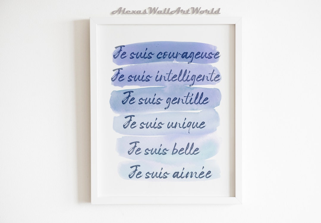 French Positive Affirmations Wall Art, French Affirmation Print, Boho ...