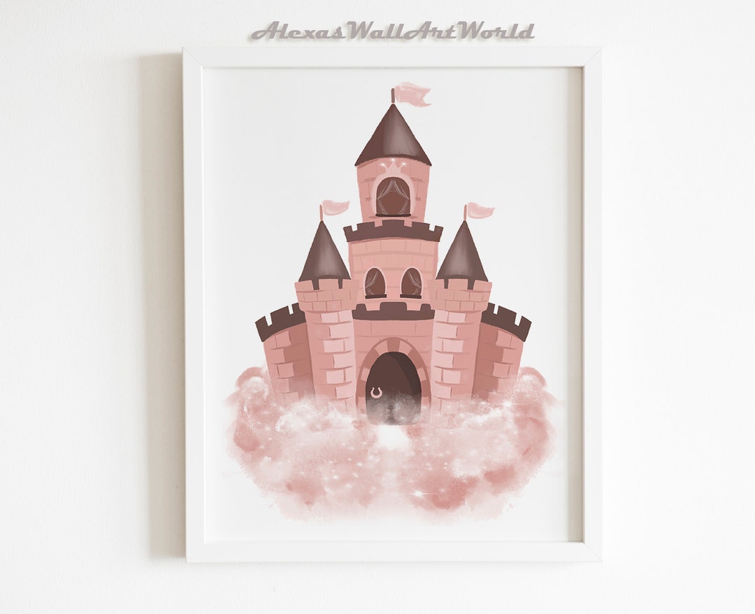 Princess Castel Wall Art Print, Magic Castle Poster Nursery Decor ...