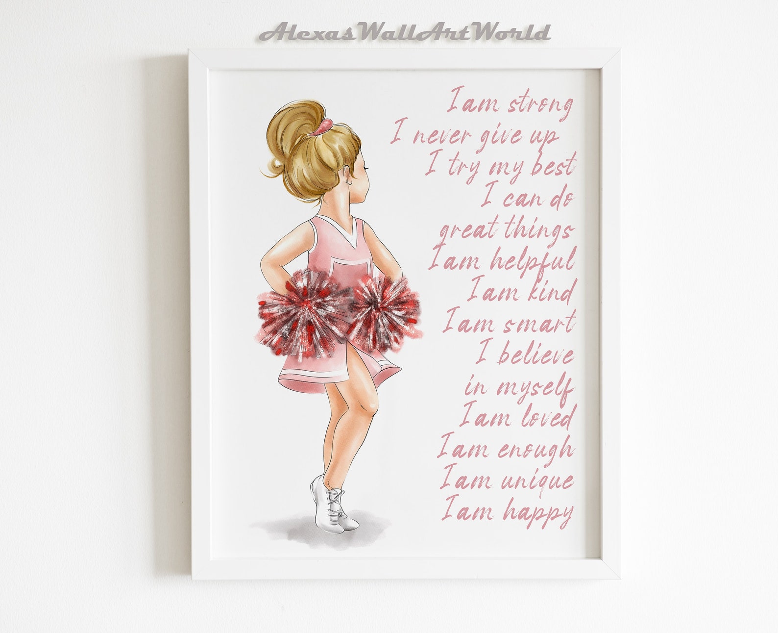 Cheerleader Girl Personalized Name Print Positive - Etsy