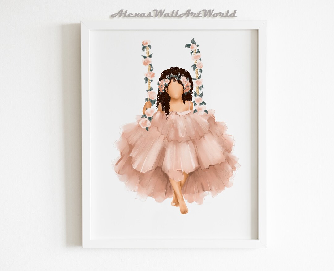 Flower Crown Girl Art Print, Princess Room Decor (digital Download) - Etsy