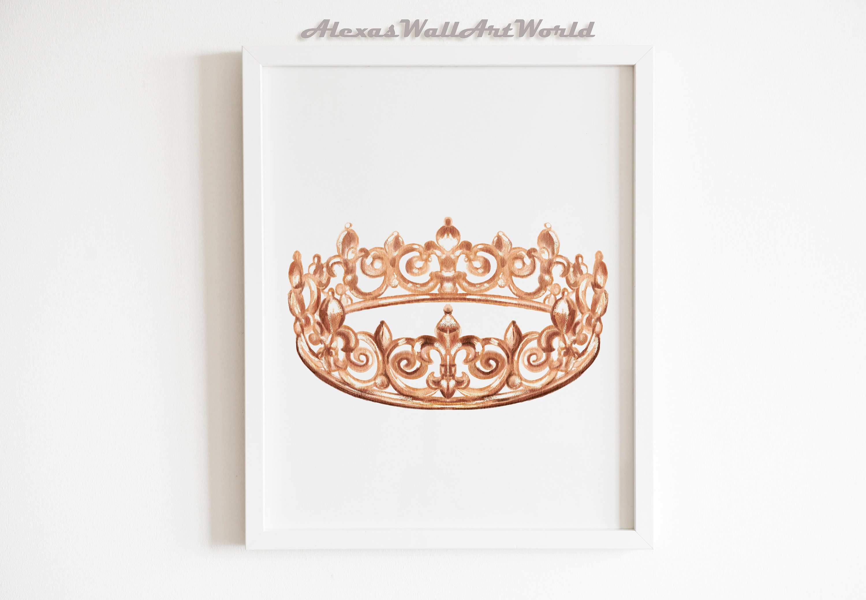 Princess Crown Print Girls Nursery Decor Personalized - Etsy