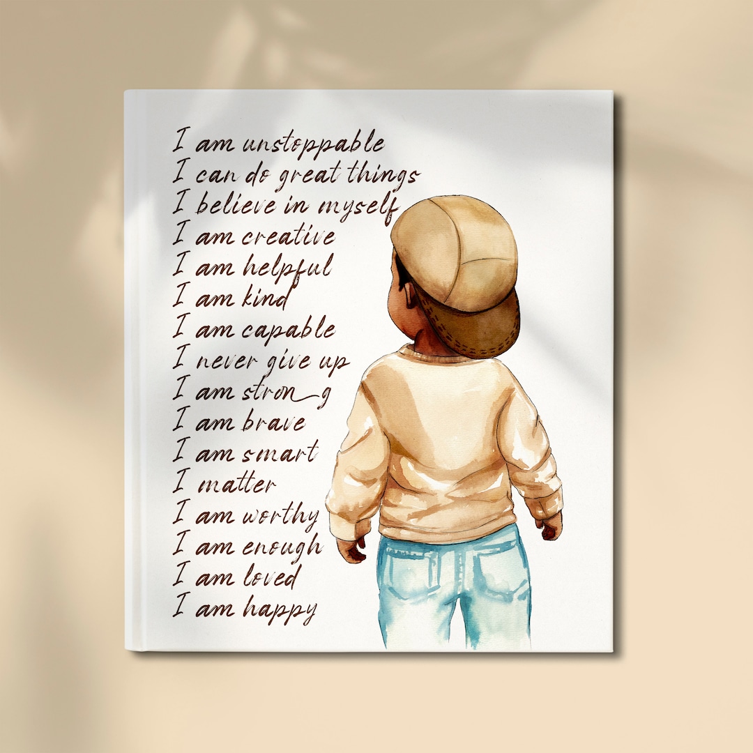 Black Boy Affirmation Canvas Wall Art, Positive Affirmations for Boys ...