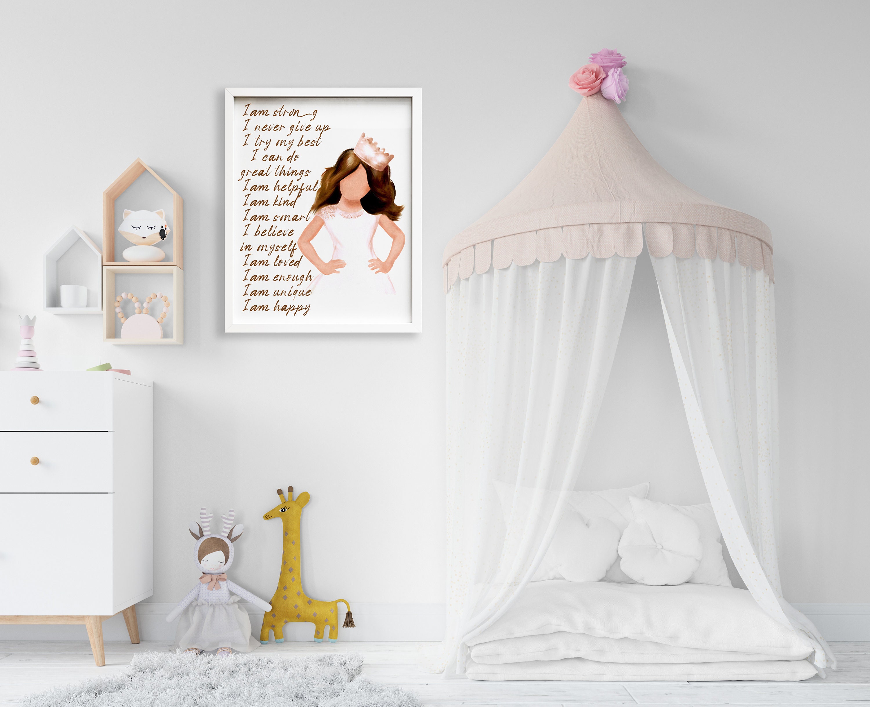 Princess Positive Affirmations Wall Art Young Queen - Etsy