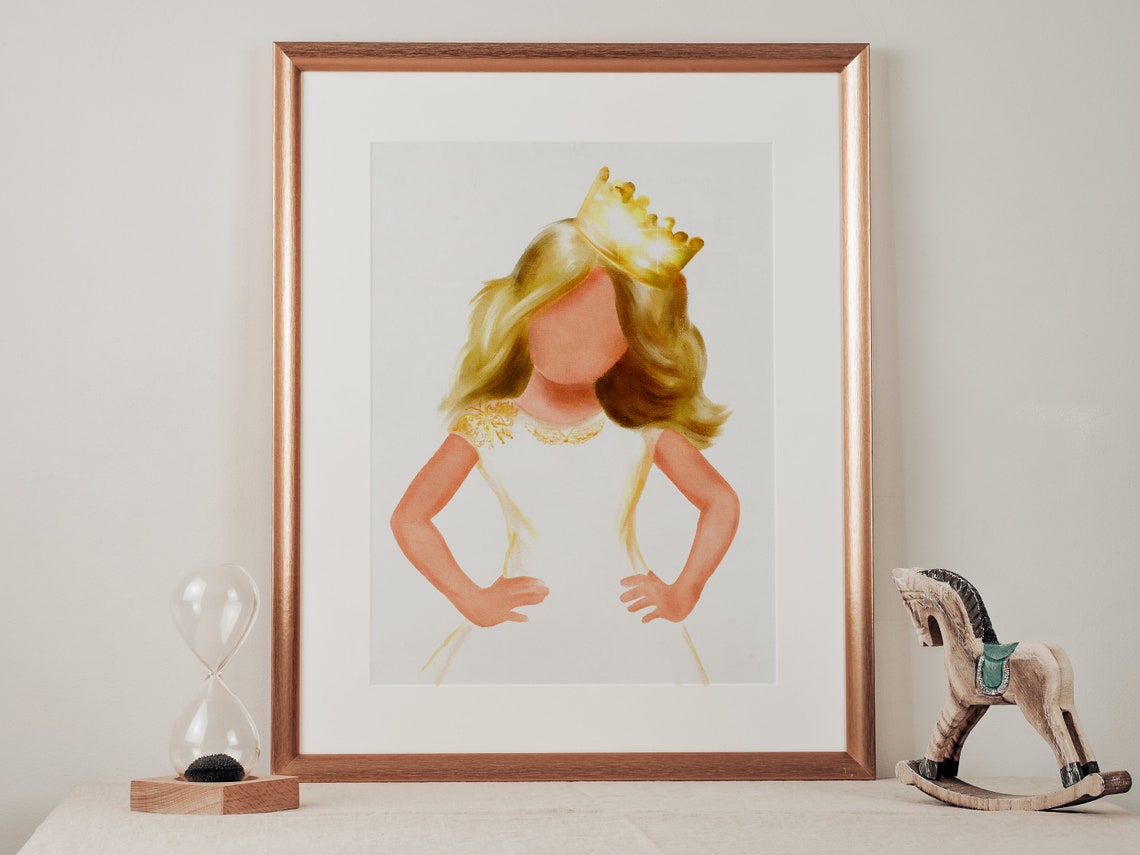 Young Queen Wall Art Printable Personalized Princess | Etsy