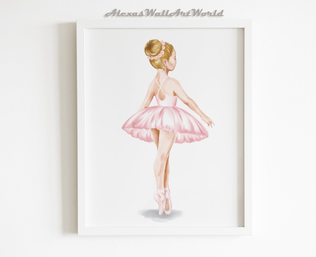 Ballet Dancer Print, Ballerina Wall Art, Blush Pink Ballerina Girl ...