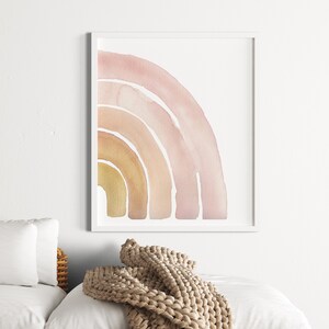 Neutral Boho Rainbow Wall Art Set of 2 Prints, Abstract Rainbow Nursery ...