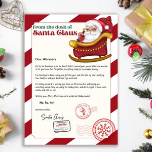 Editable Personalized Letter From Santa Claus Christmas - Etsy