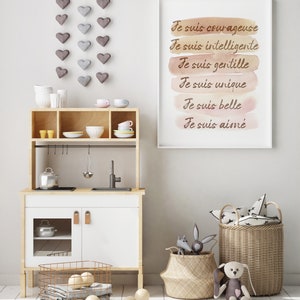 French Positive Affirmations Wall Art, French Affirmation Print, Boho ...