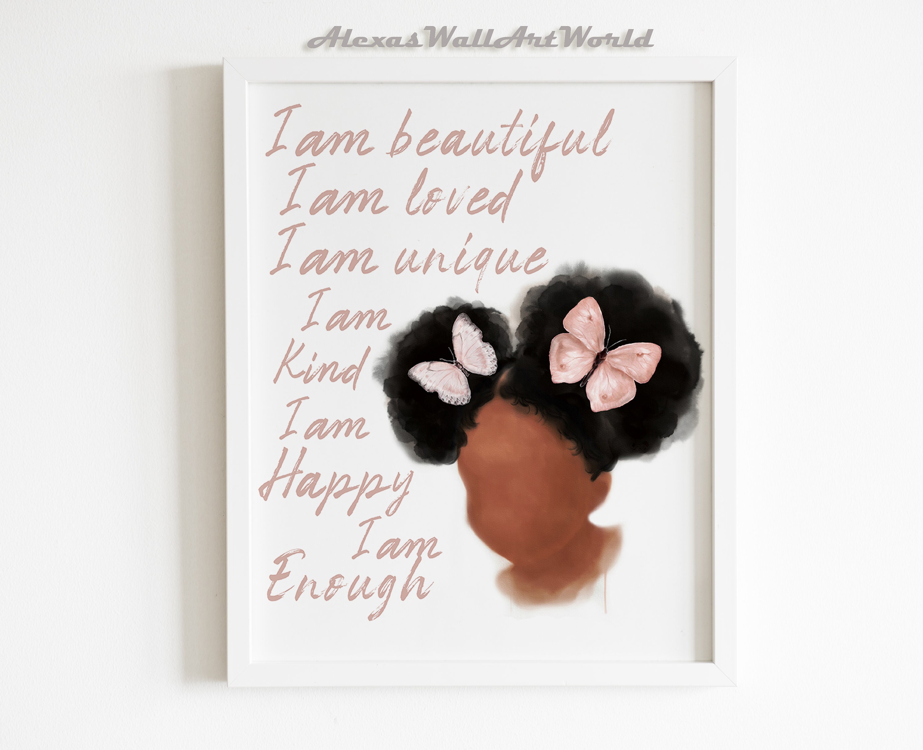 Black Girl Magic Positive Affirmations Wall Art African - Etsy 日本