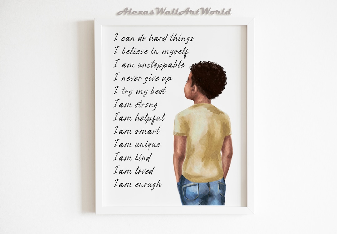 Black Boy Joy, Boy Daily Affirmation, African American Art, Kids ...
