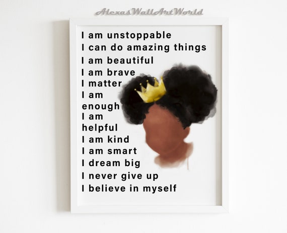 Personalized Name Positive Affirmations Wall Art African Etsy