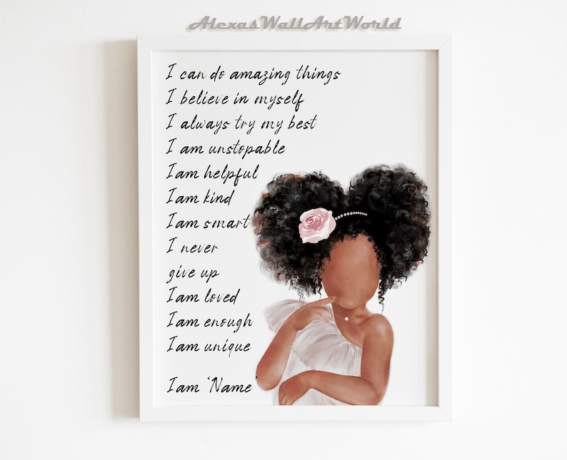 Personalized Name Positive Affirmations Printable African Etsy