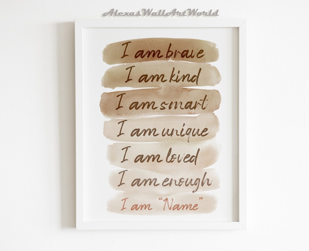 Personalized Name Positive Affirmations Poster, Kids Bedroom ...