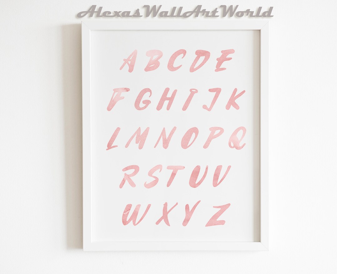 ABC Poster, Blush Pink Alphabet Poster, Educational Nursery Decor, Wall ...