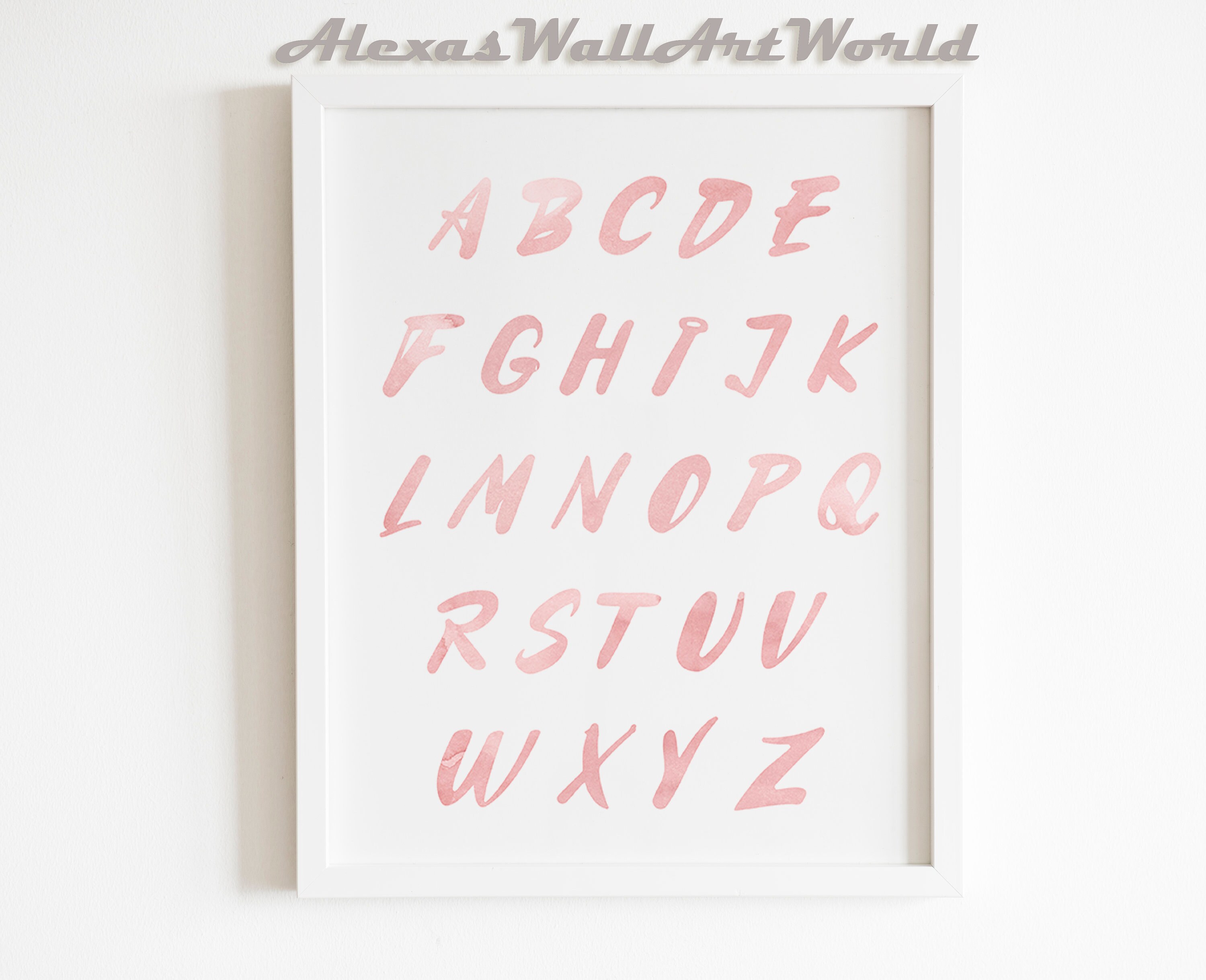ABC Poster Blush Pink Alphabet Poster Educational Nursery | Etsy