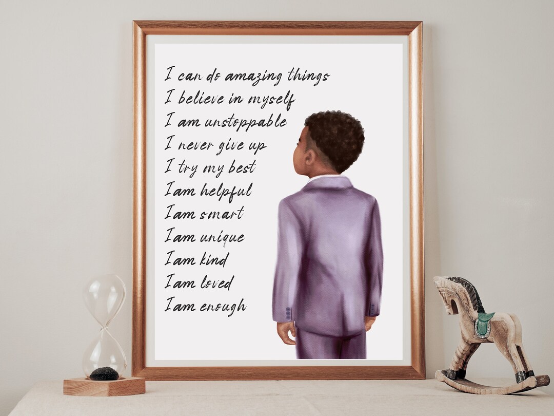 Personalized Name Positive Affirmations Print, Affirmations for Kids ...