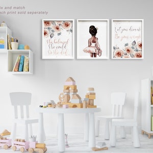 Watercolor Flolar Inspirational Quote Wall Art Print, Motivational ...