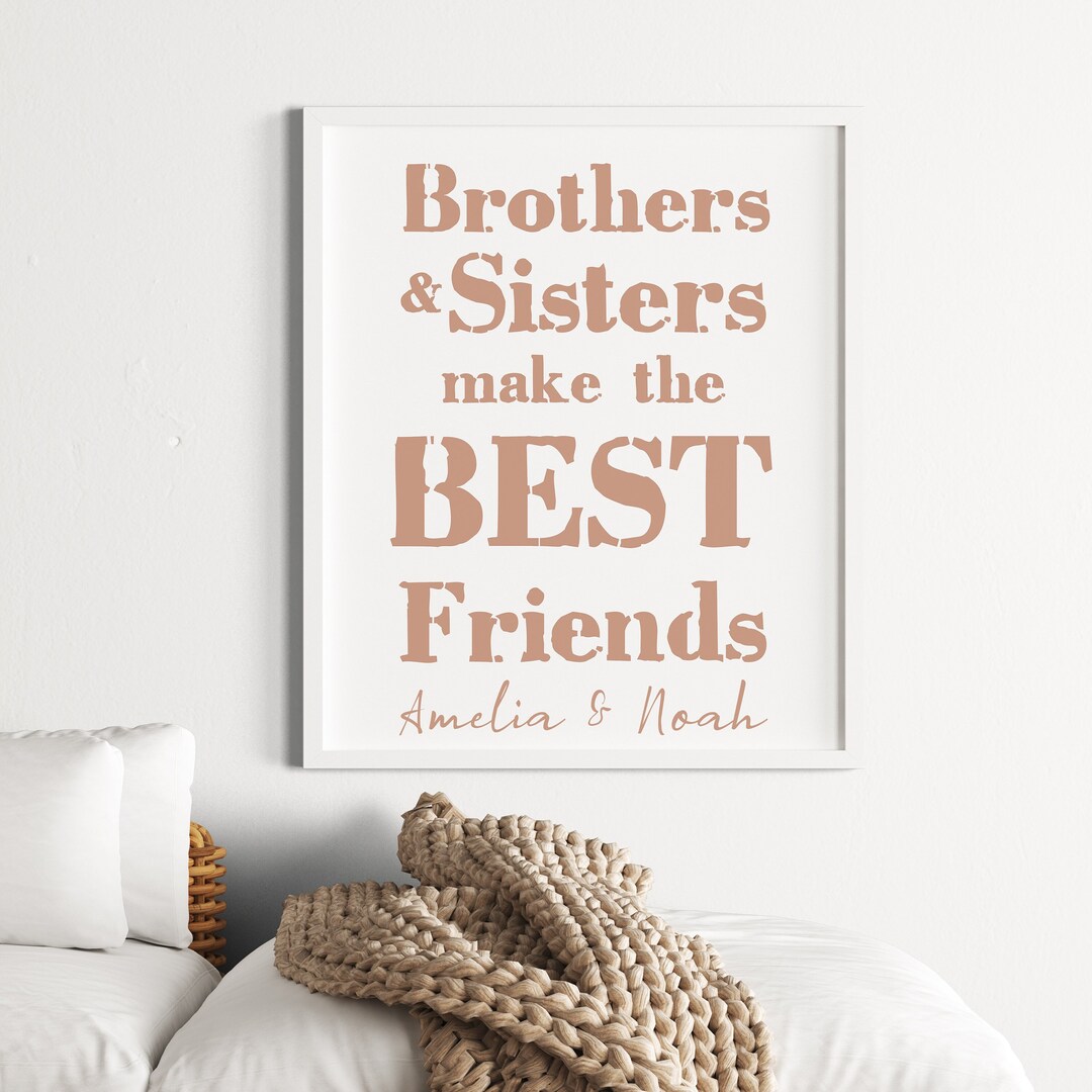 Siblings Playroom Sign, Brother and Sister Quote Print, Brother and ...