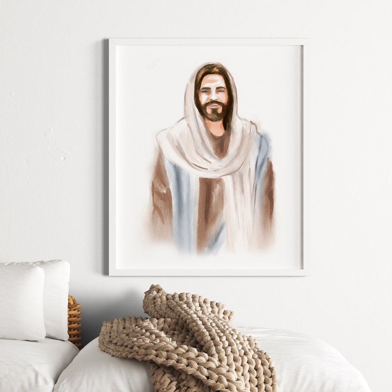 Jesus Watercolour Illustration Jesus Christ Portrait Jesus - Etsy