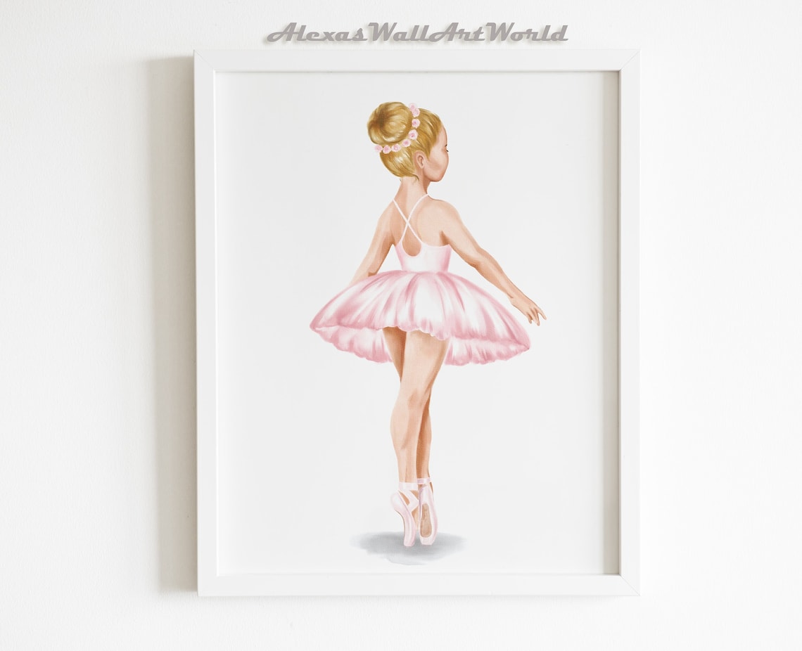Ballet Dancer Poster Ballerina Wall Art Blush Pink Ballerina - Etsy