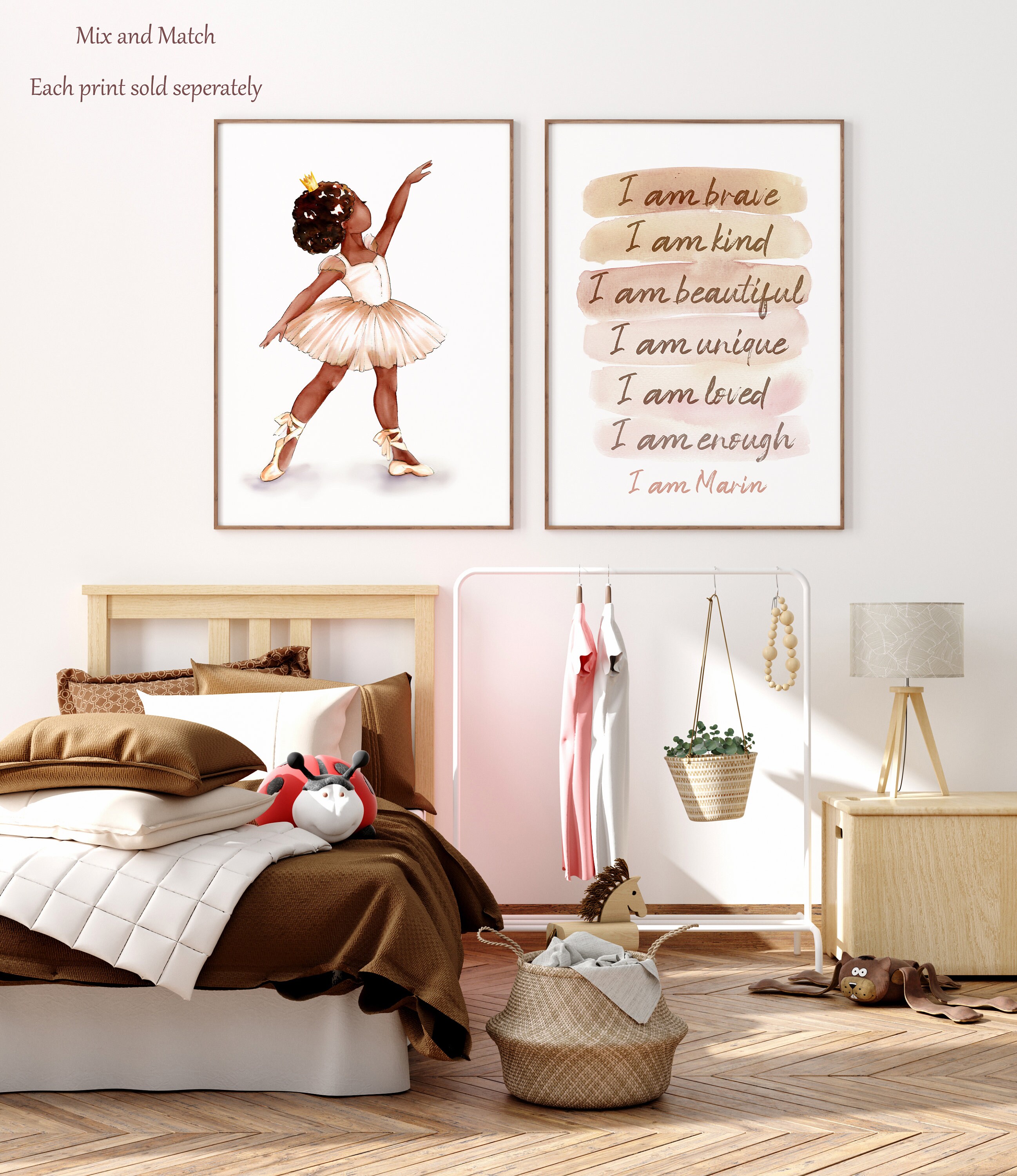 Positive Affirmations Wall Art Girls Bedroom Affirmation | Etsy