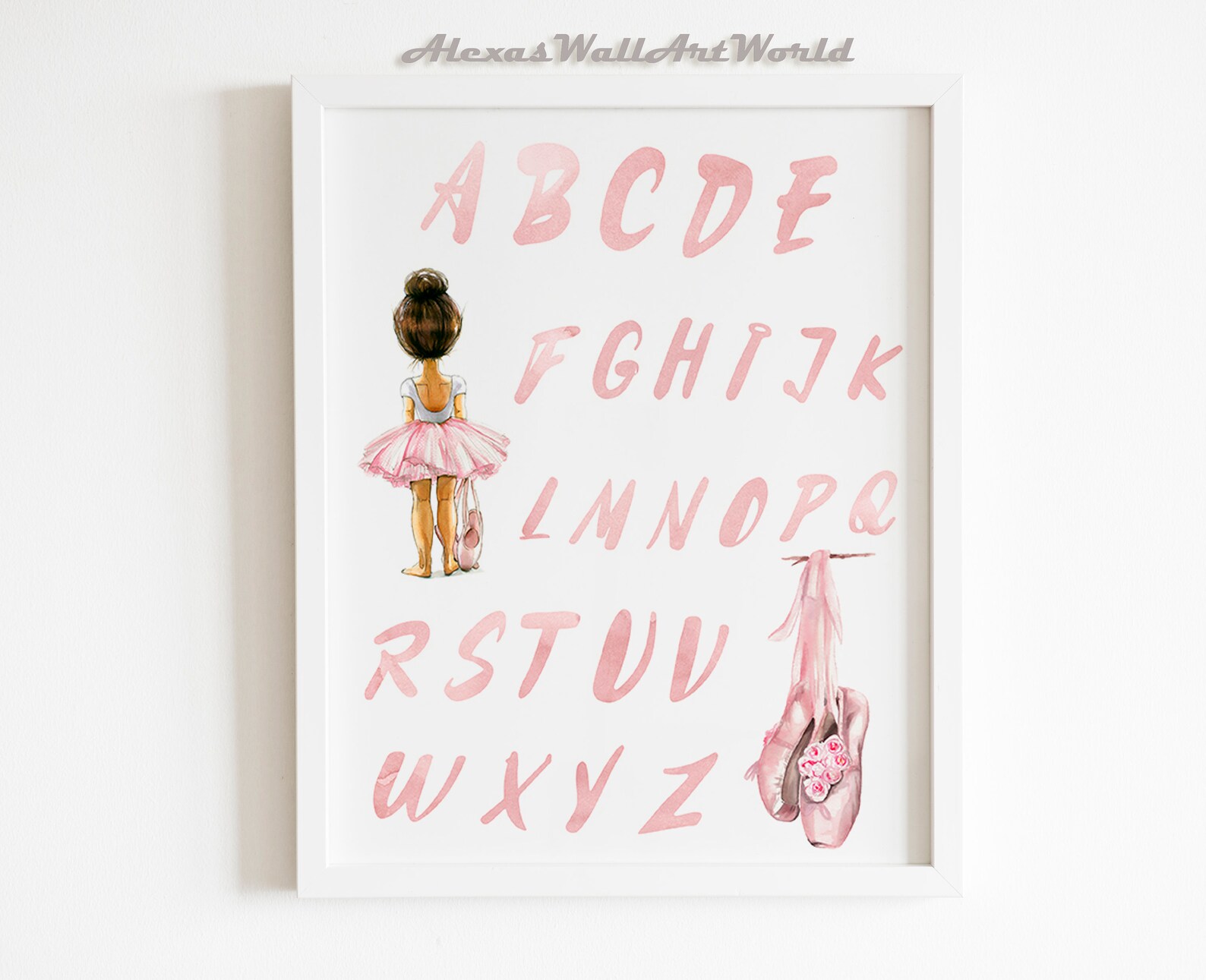 Girls Alphabet Poster Alphabet Printable Pink Nursery Wall - Etsy
