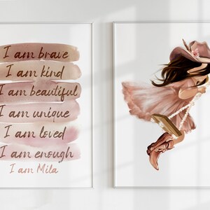 Set of 2 Western Girl Nursery Decor, Coastal Brunette Cowgirl Wall Art ...