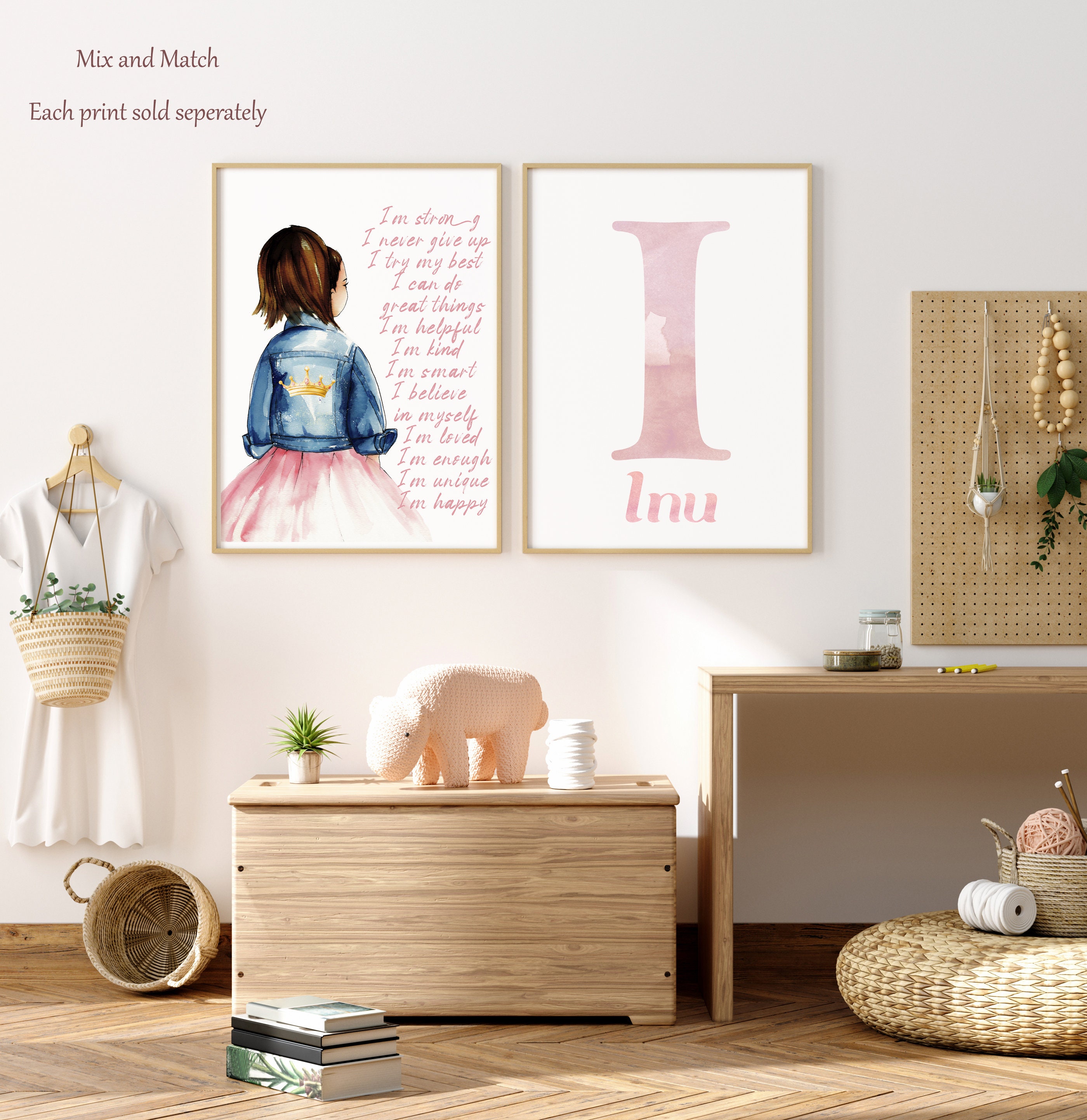 Princess Positive Affirmations Wall Art Young Queen - Etsy