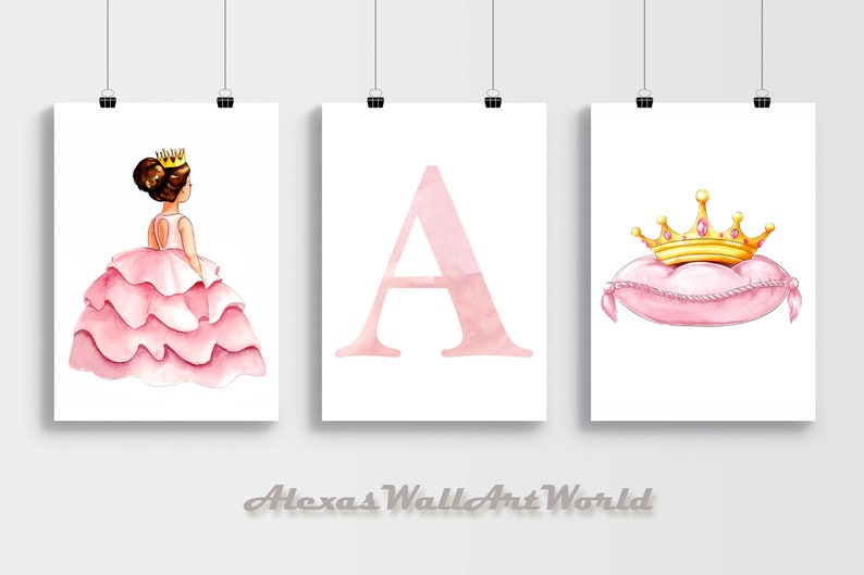 Custom Princess Print Set of 3 Personalized Princess Toddler - Etsy