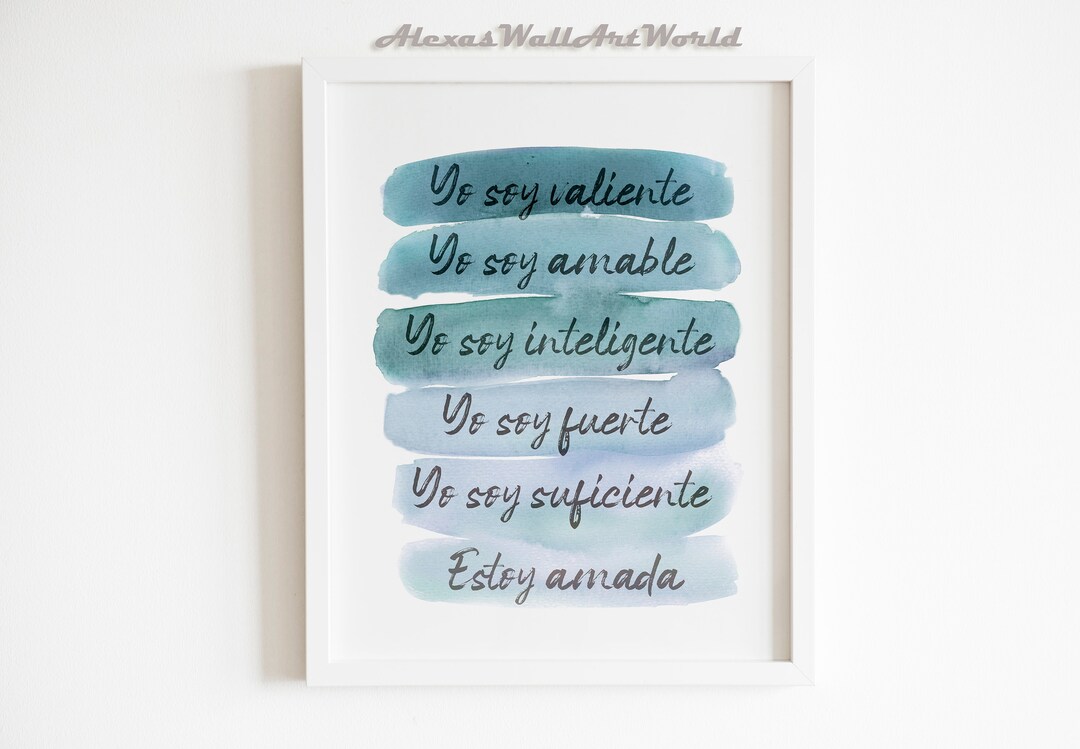 Spanish Motivational Quotes Personalized Name Positive - Etsy