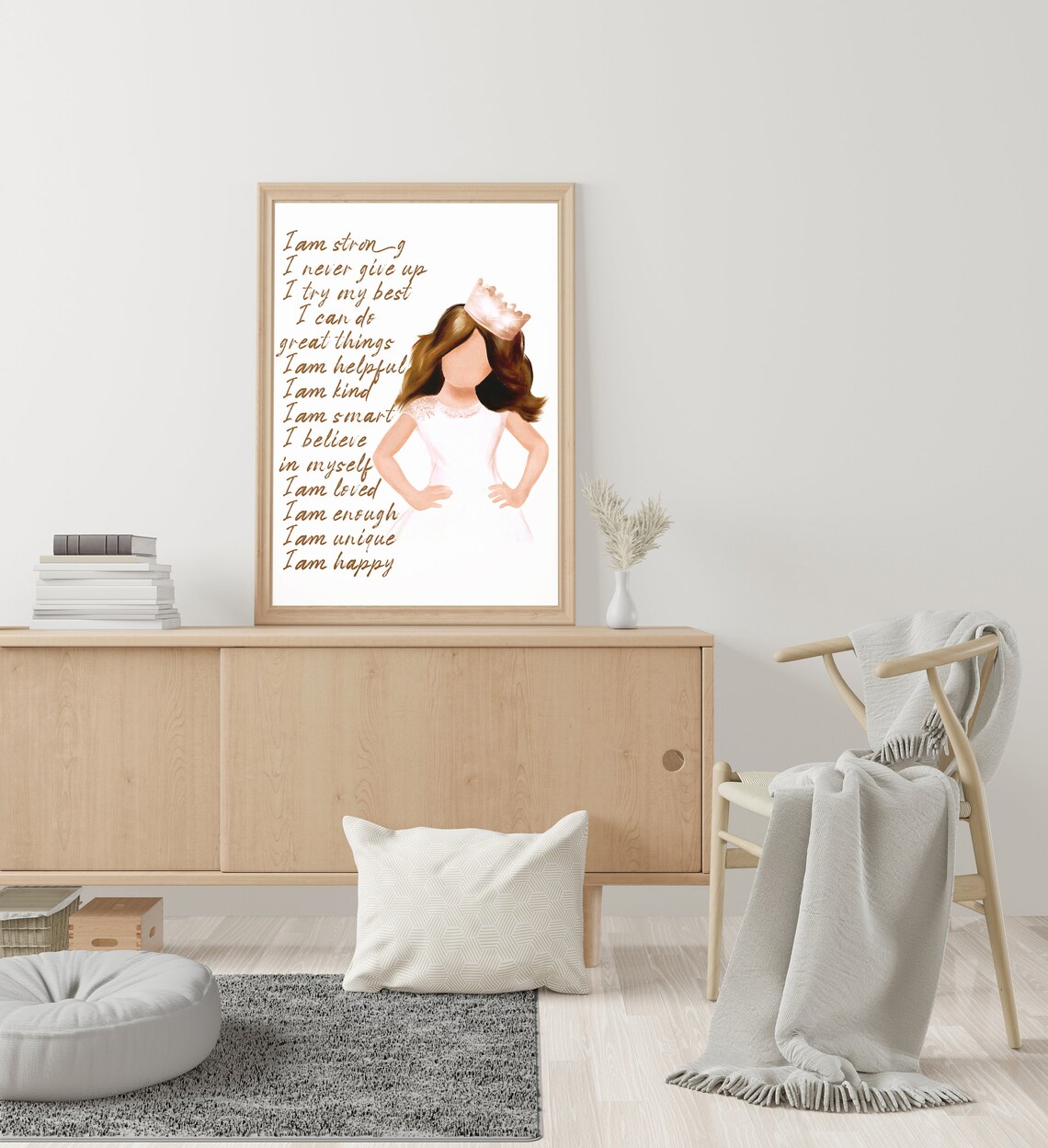 Princess Positive Affirmations Wall Art Young Queen - Etsy