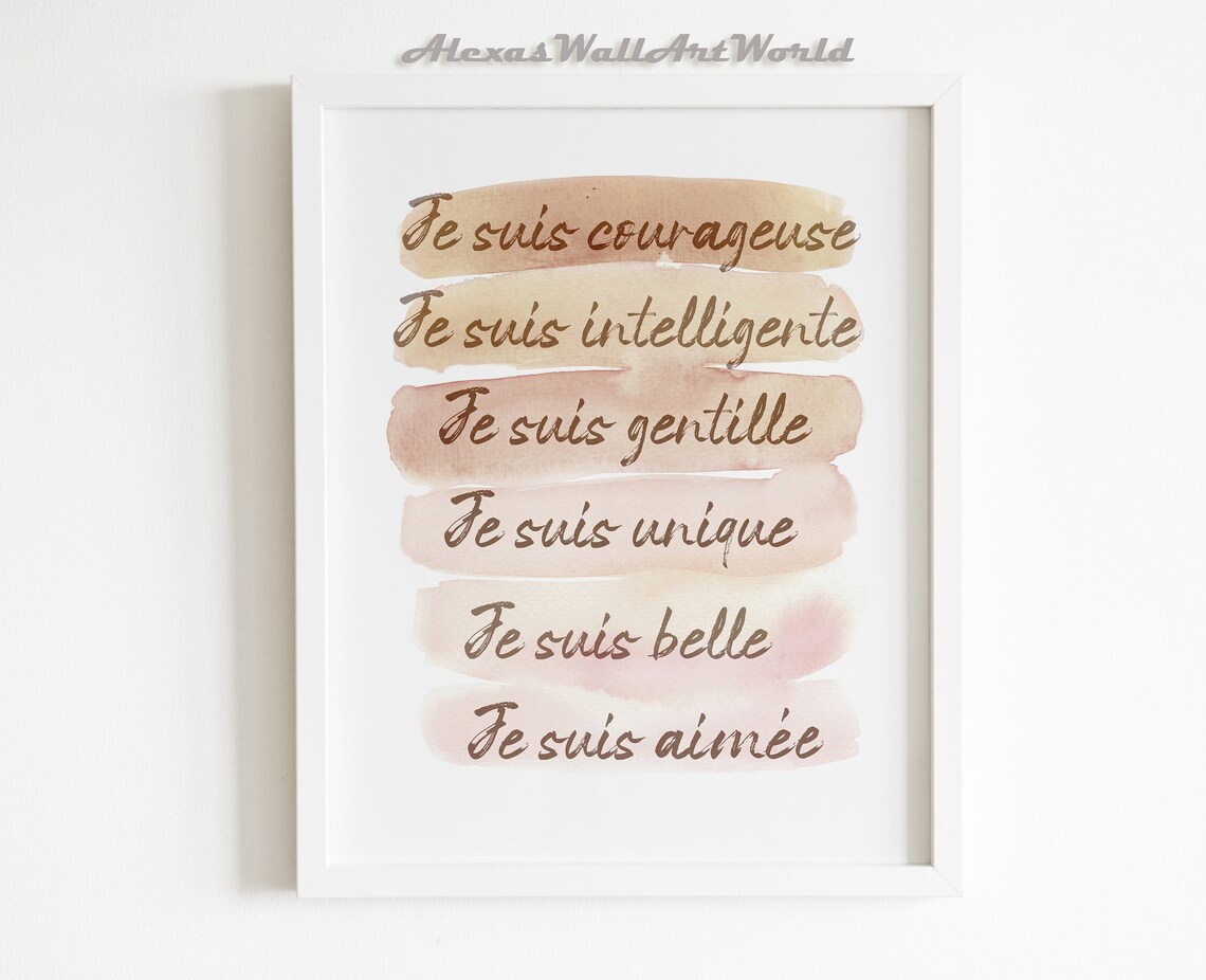 French Positive Affirmations Wall Art French Affirmation | Etsy