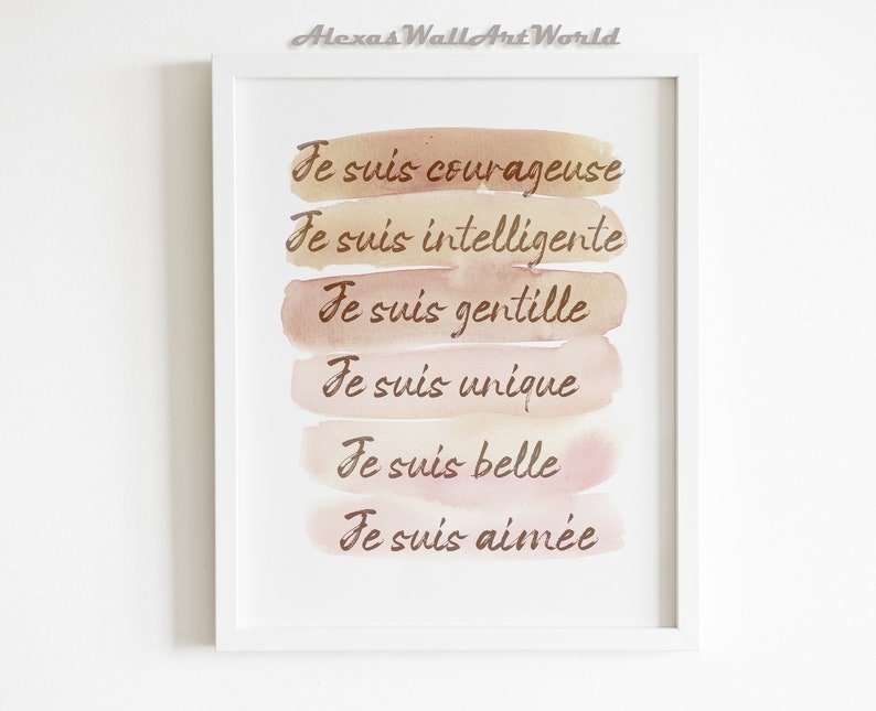 French Positive Affirmations Wall Art French Affirmation - Etsy