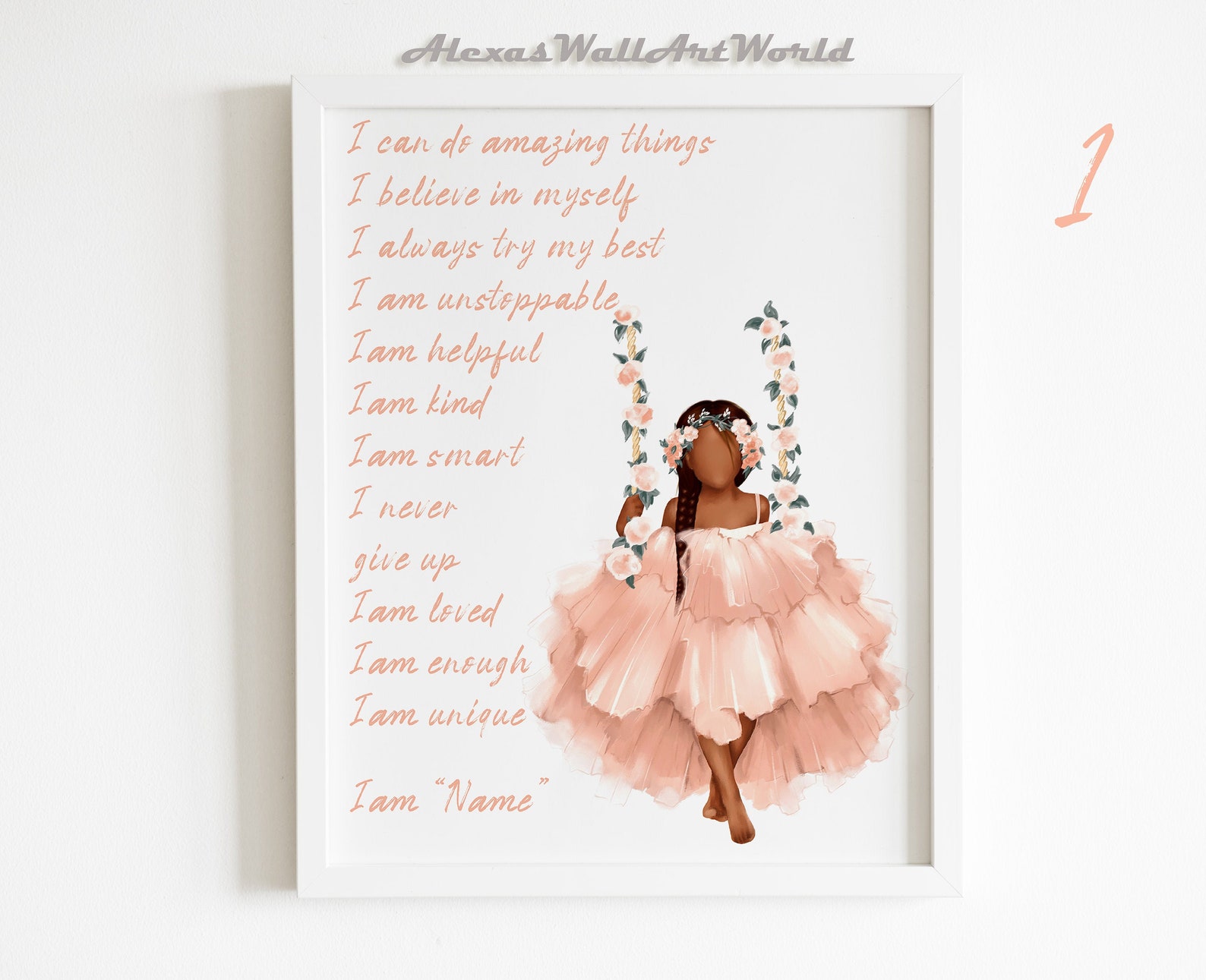 Personalized Name Positive Affirmations Printable Flower Head - Etsy