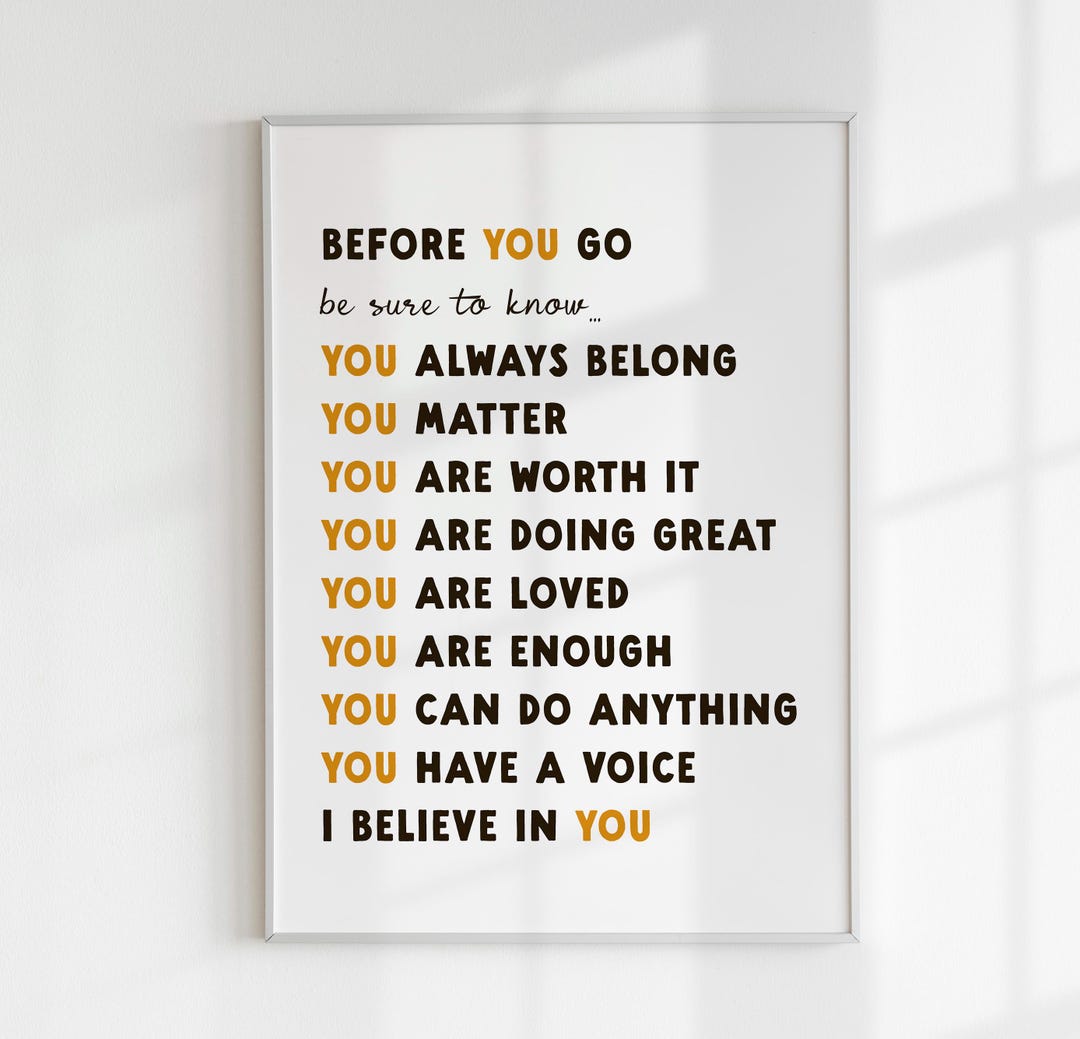 Positive Affirmations Wall Art, Printable Calming Corner Wall Art ...