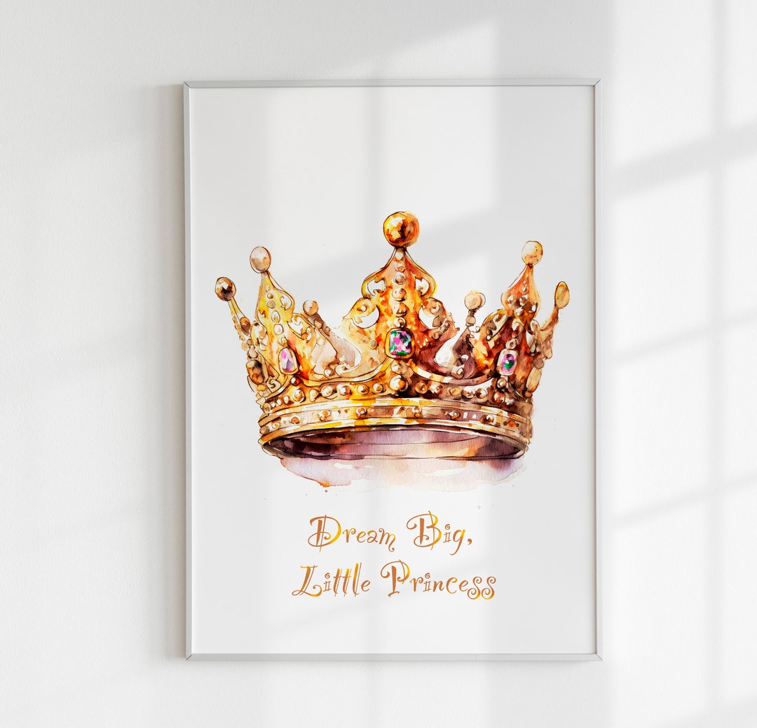 Princess Crown Watercolor Art: Girl Nursery Decor (digital Download) - Etsy