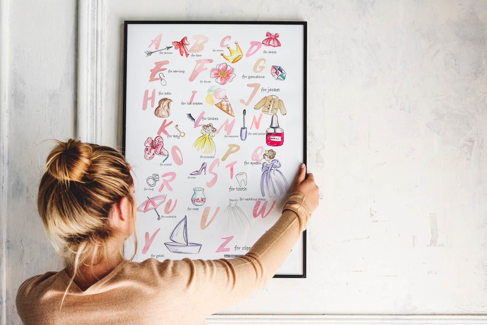 Alphabet Poster, Girly Alphabet and Numbers Prints, Set of 2 Prints ...